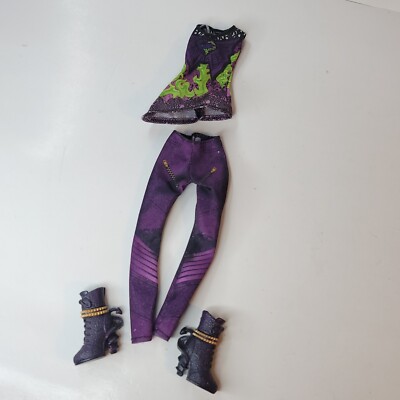 Disney Descendants Mal Isle of the Lost Doll Shoes Boots Purple Gold ...
