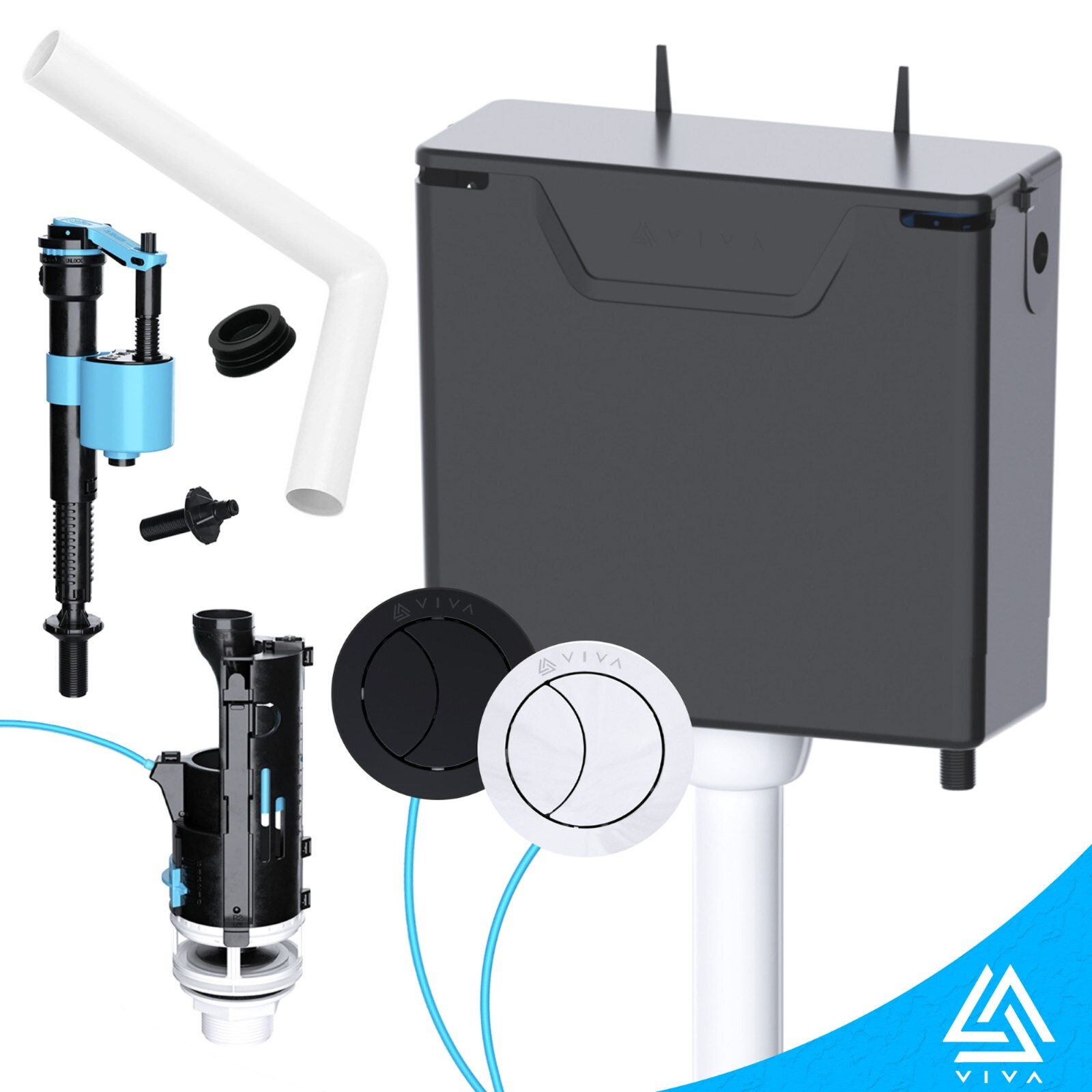 Viva Concealed Toilet Cistern Skylo Dual Flush WC Bottom OR Side Entry ...