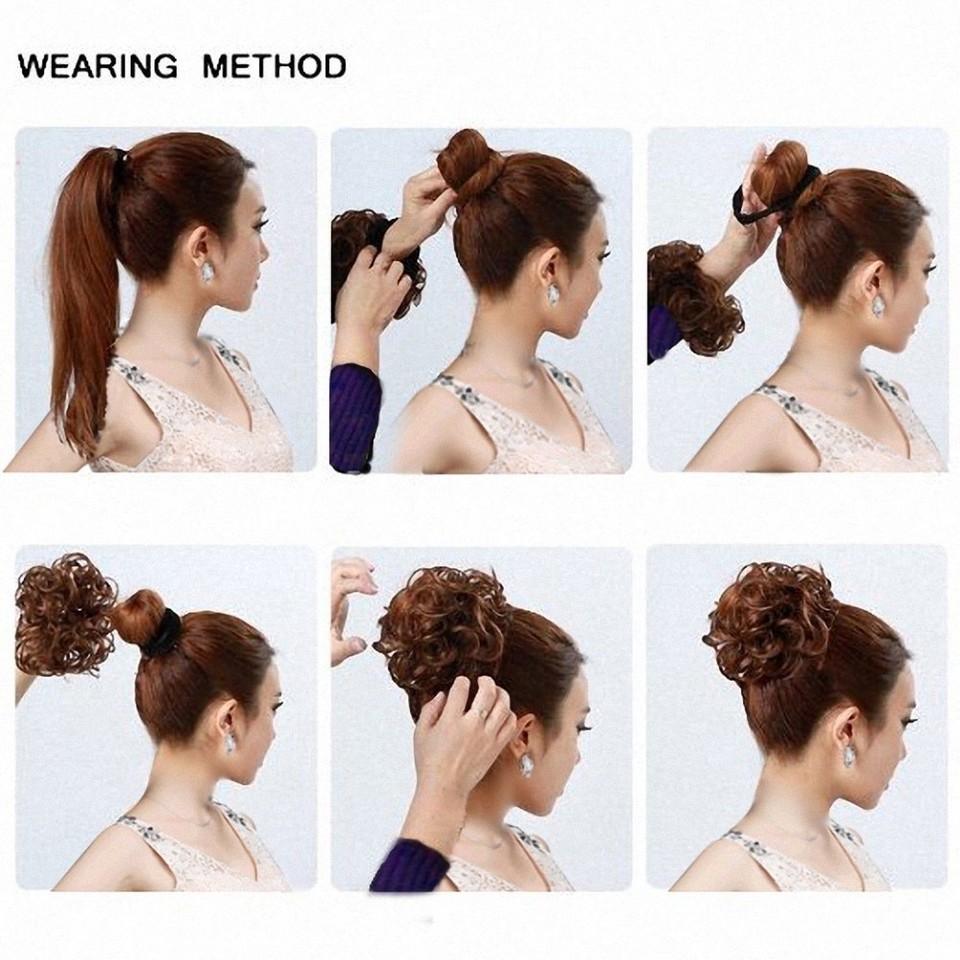 Messy Bun Hair Piece Scrunchie Updo Wrap Hair Extensions Real Natural ...