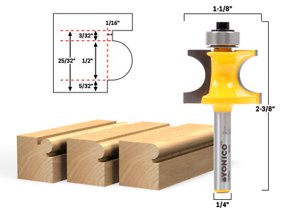 1/4" Radius Bullnose Bead Router Bit - 1/4" Shank - Yonico 13193q | eBay UK