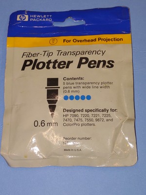 Plotter Pens HP 5 Fiber-Tip for Overhead Projectio .6 Blue NOS 17732T ...