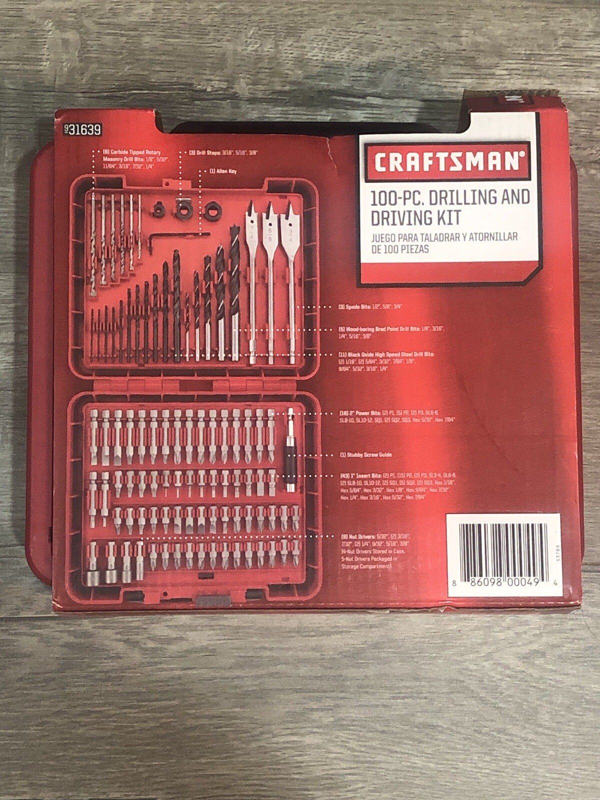 Craftsman 00931639000P 100 Piece Drilling and Driving Kit for sale ...