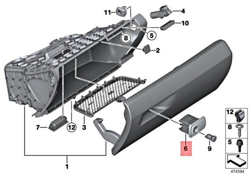 Genuine BMW Hybrid F30 F31 F34 F35 316d Opener Glove Box Locking ...