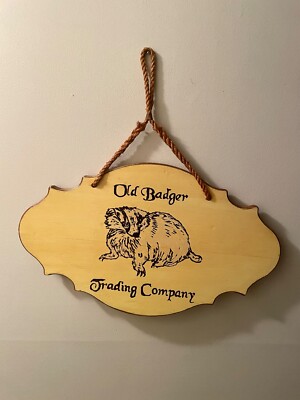 Old Badger Trading Post Wooden Advertising Sign -Store Brand | eBay
