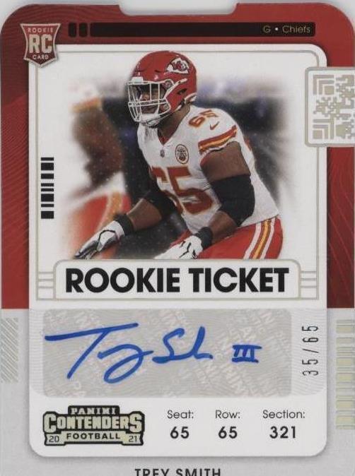 2021 Panini Contenders - Rookie Ticket Trey Smith #275 Ticket Stub /65 ...