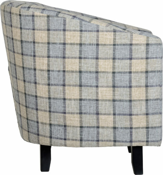 Grey Check Fabric Tub Chair W73.5cm x D73cm x H78cm HARRY 5602597981868 ...