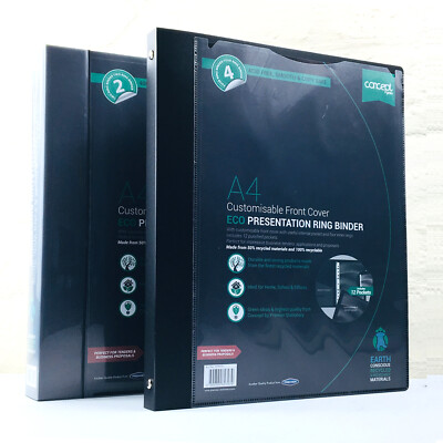 A4 Professional Presentation Ring Binder Customizable Cover Clear ...