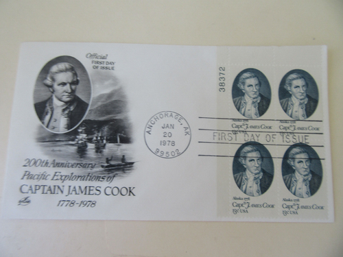 Captain Cook Voyages 200th Anniv PB of Four 13c Stamp Fdc Sc#1732-33 ...