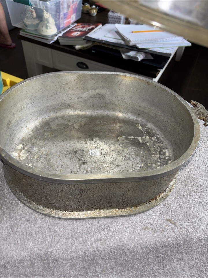 Vtg. Guardian Service Ware Cast Alum Oval 7 Quart Roaster w/Glass Lid ...