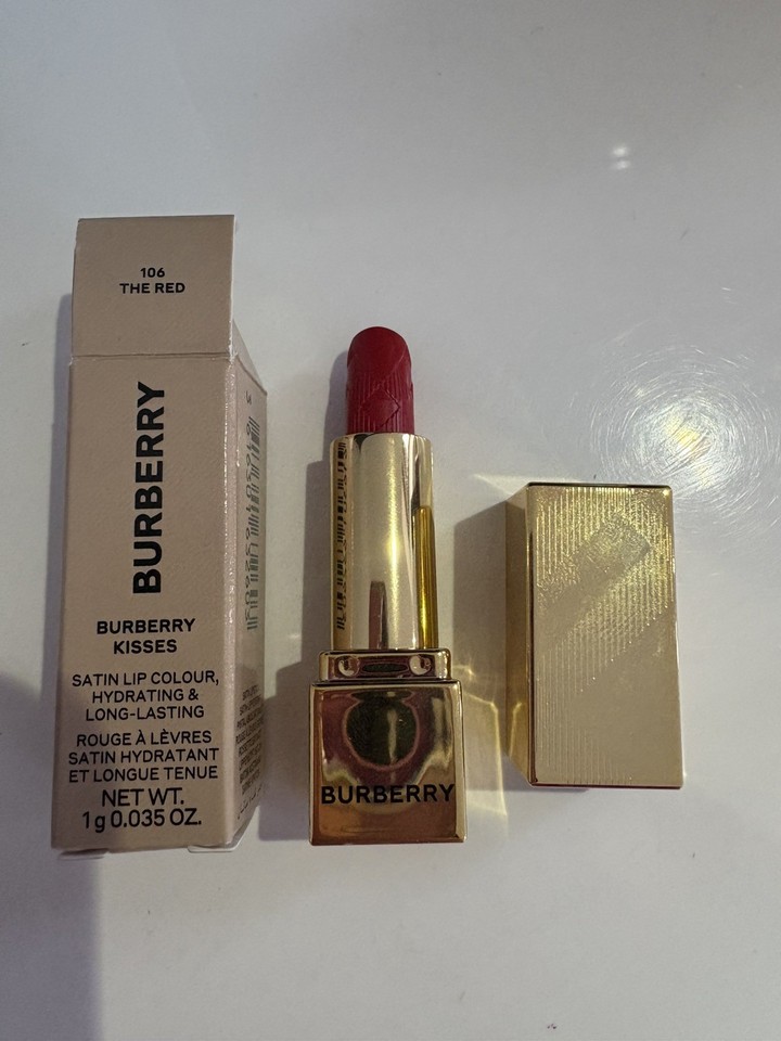 Burberry Satin Lip Colour Burberry Kisses 1g Mini Travel - 106 THE RED ...