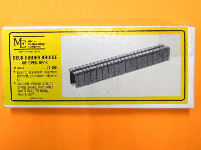 MICRO ENGINEERING #75-150 N SCALE DECK GIRDER BRIDGE 80' OPEN DECK NEW ...