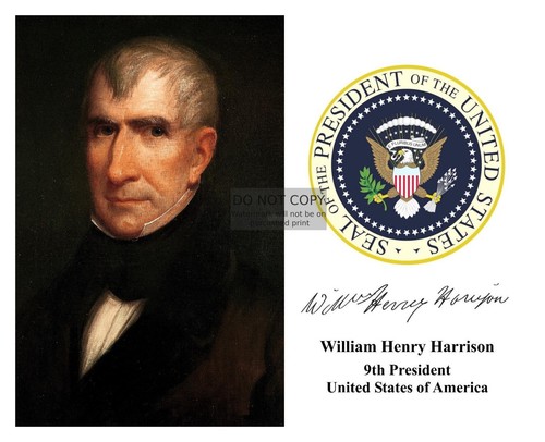 PRESIDENT WILLIAM HENRY HARRISON PRESIDENTIAL SEAL AUTOGRAPHED 8X10 ...