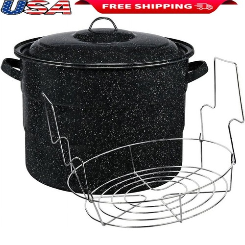 Canning Pot with Rack & Lid 21.5 Quart Large Boiling Water Canning Set ...