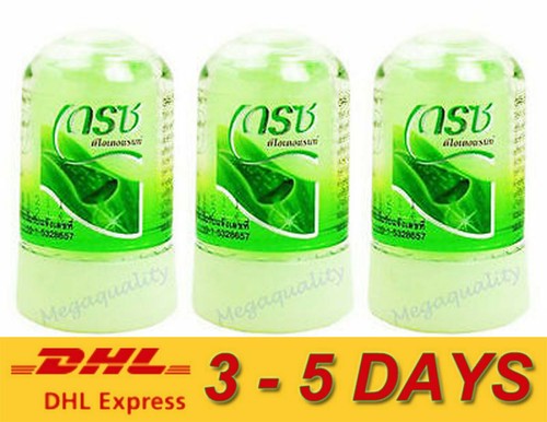 3 x GRACE NATURAL CRYSTAL DEODORANT ALOE VERA EXTRACT ALUM ROLL ON 24 ...