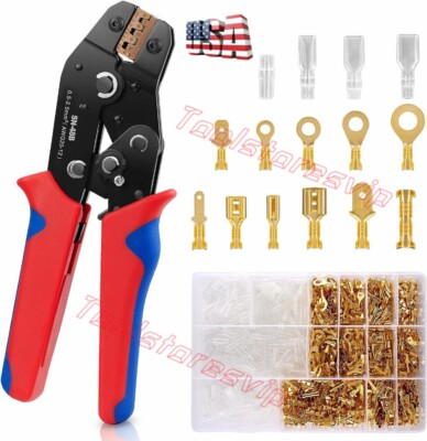 1000Pcs Assortment Spade Male Female Terminals Ring lugs Wire Crimp ...