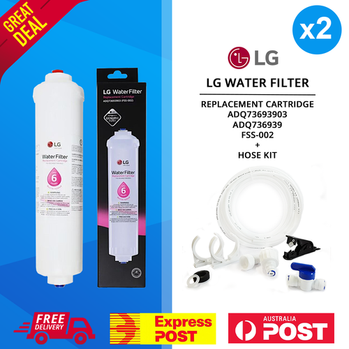 2X LG Fridge Water Valve Hose Connection with hose kit and filter set ...