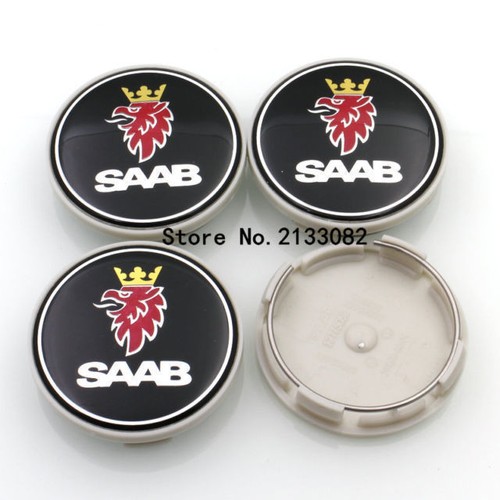 4x Saab Hub Caps Alloy Wheel Centre Cap Saab Logo Center Cap Set of 4 ...