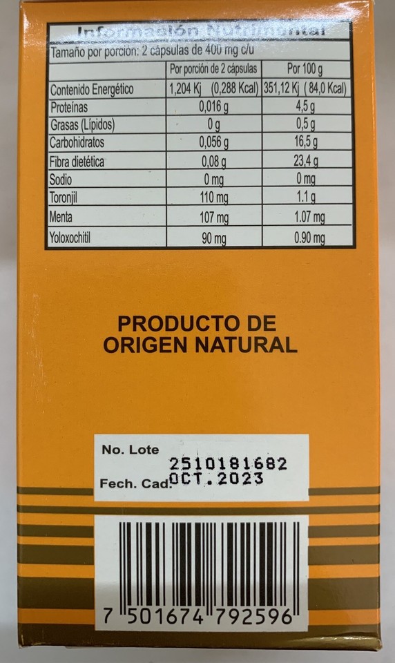 Ervioxil 50 Capsulas Azteca Palo De Brasil Menta Blanca Anis Toronjil ...