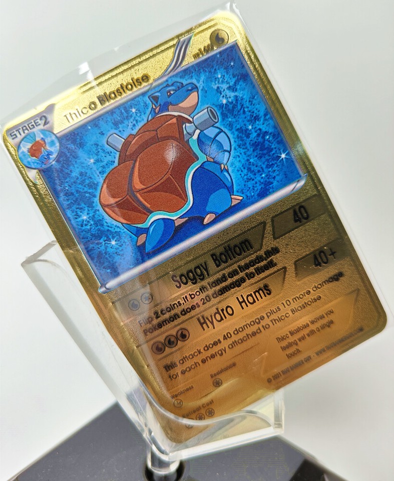 Thicc Pikachu Charizard Gold Metal Pokémon Card-Collectible Gift ...