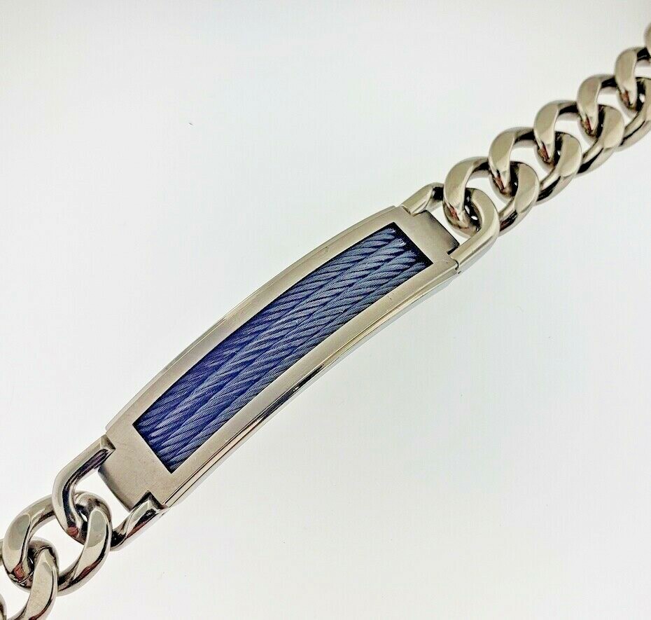REVV MENS 8.5" TITANIUM BRACELET W BLACK BRACELET NEW WITHOUT TAG MSRP ...