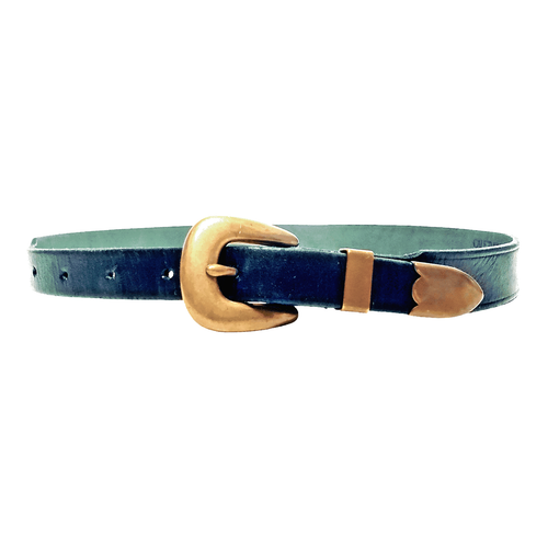 CALE THOMAS Green English Saddle Leather Womens Belt 27-29 X 1" Brass ...
