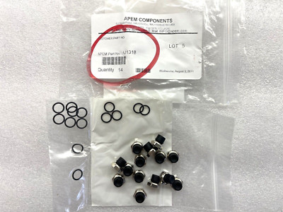 (7 PIECE LOT) U1318, APEM, PUSHBUTTON FULL BOOT BLACK | eBay