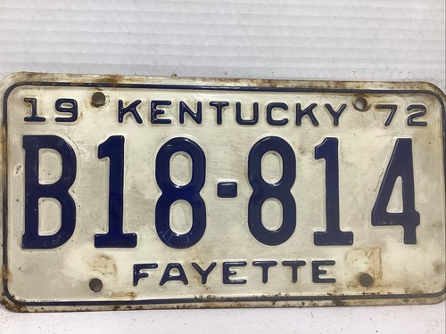 Vintage 1972 Kentucky License Plate - Crafting Birthday MANCAVE slf | eBay