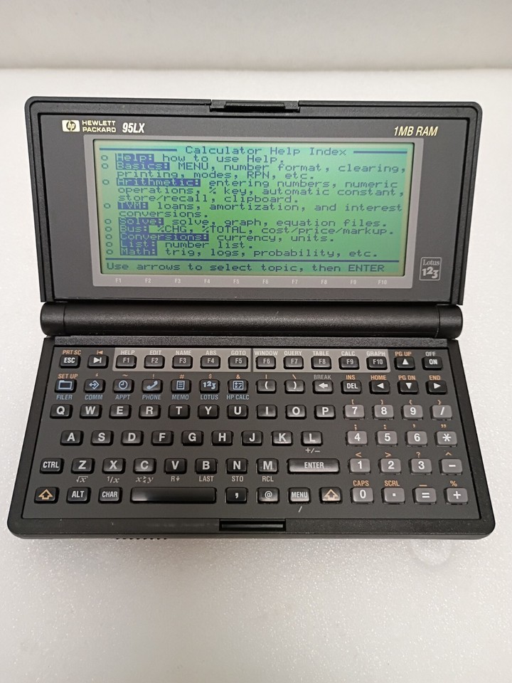 Hewlett Packard HP 95LX Palmtop Handheld Computer MS-DOS Works Needs ...