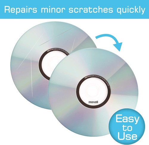 Maxell 190510 Disc Scratch Cleaner & Repair Kit for CD/DVD - Eliminates ...