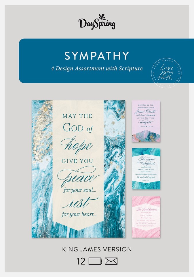 U0059 - DAYSPRING Marble - Sympathy Cards 12 Cards w/Scripture 4 ...