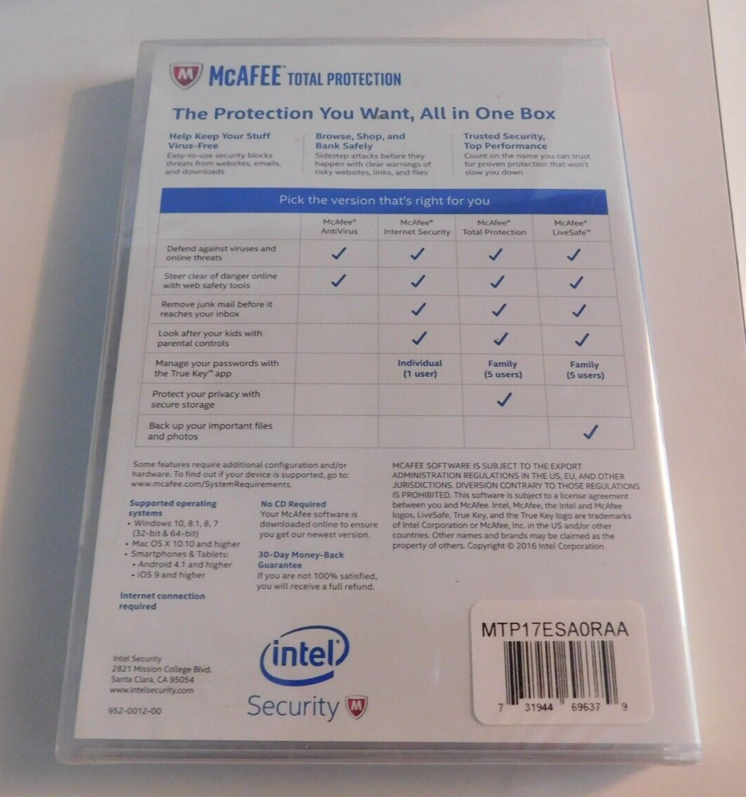 McAfee Total Protection 10 Devices Software Brand New | eBay