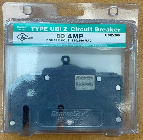 Circuit Breaker Zinsco 60 Amp 2 Pole 120/240V UBIZ-260 Replacement NEW | eBay
