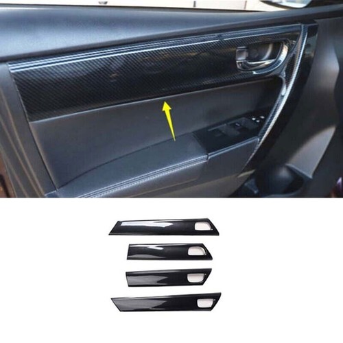 4P ABS Carbon Fiber Inner Door Panel Strip Cover Trim For Toyota ...