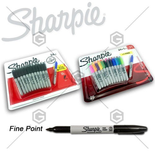24+1Free Bulk Texta Fine Point Multi color / Back Permanent Marker Pen ...