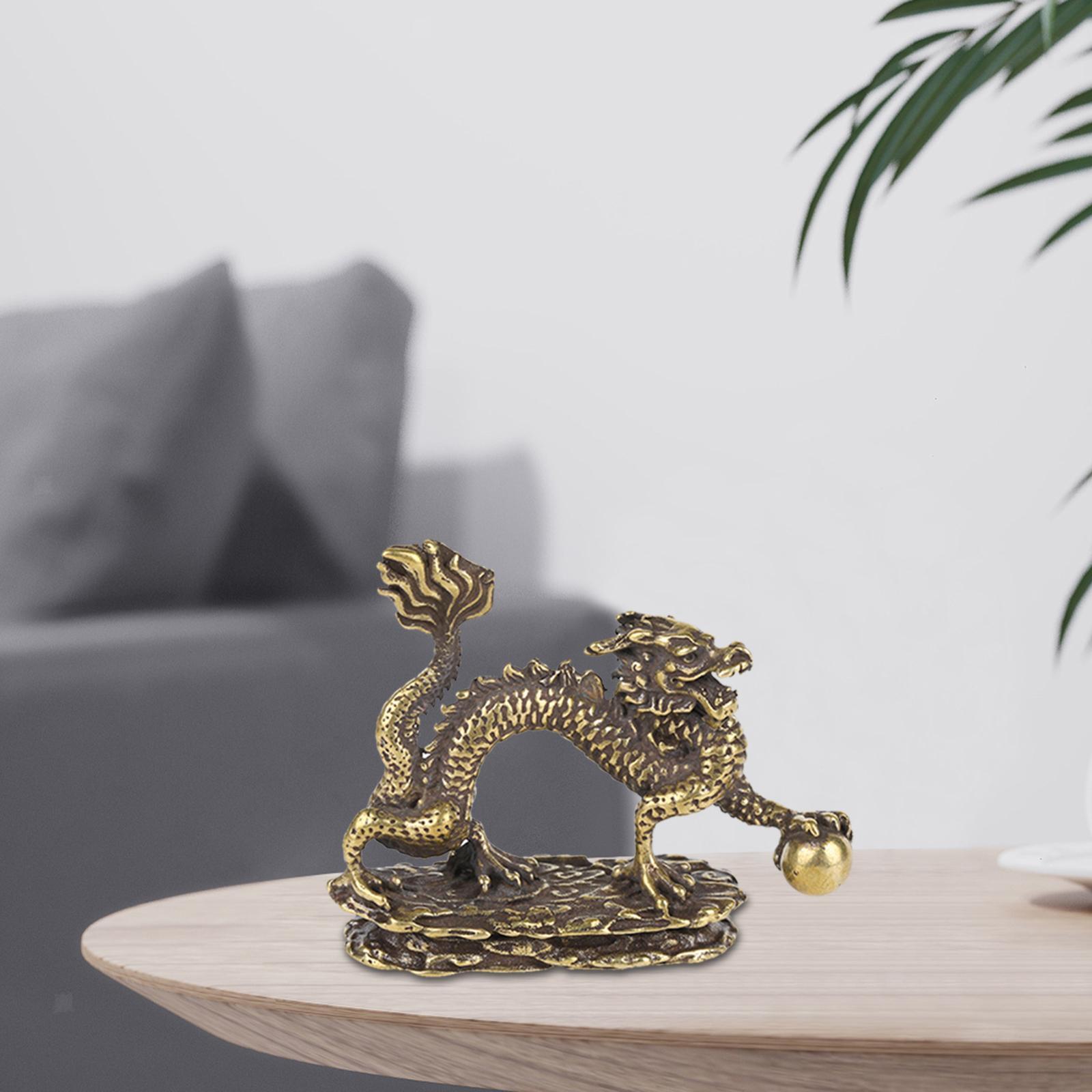 Miniature Brass Figurine Party Desk Micro Landscape Home Mini Dragon ...