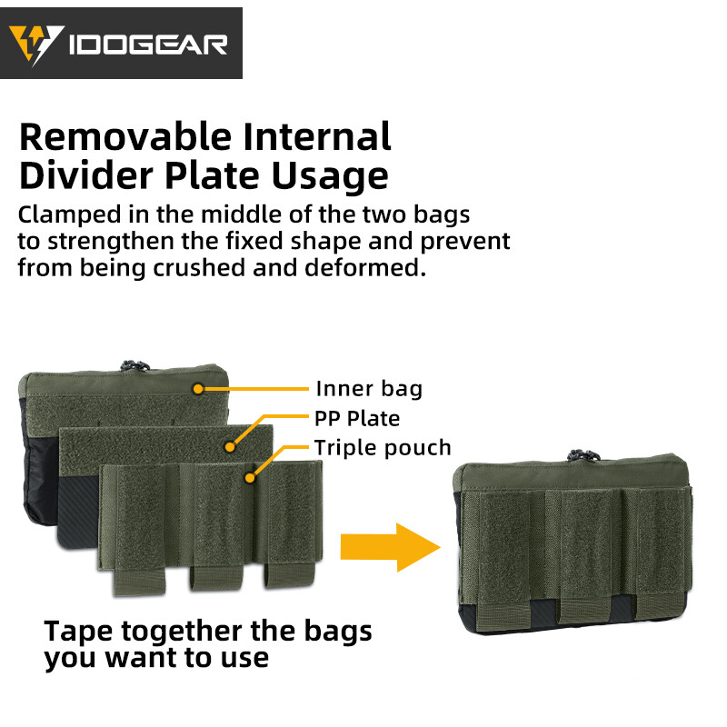 IDOGEAR Tactical DOPE Front Flap Pouch w/ Mag Pouch Kangaroo Pocket ...