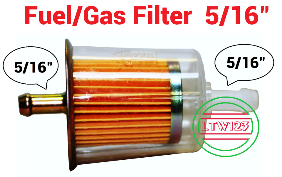 (3 Pieces)5/16" Gas/Fuel Filter Industrial High Performance Universal ...
