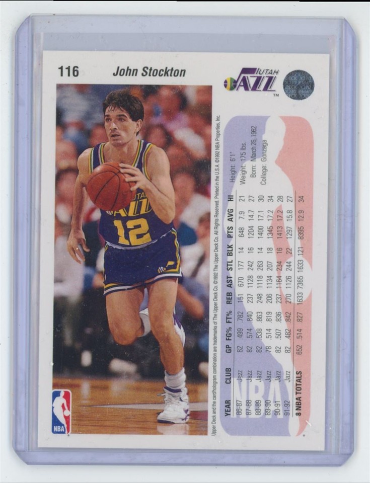 1992-93 Upper Deck John Stockton Basketball Card Utah Jazz #116 | eBay