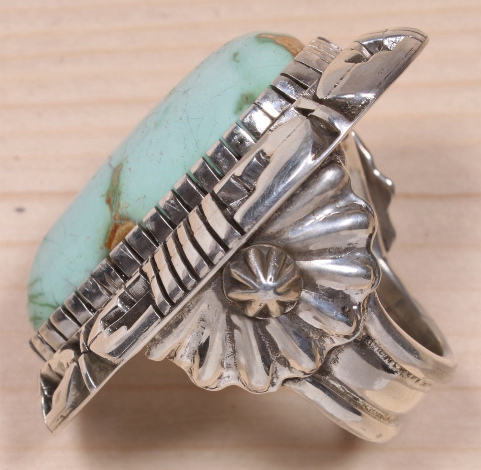 Tony Chino Acoma Pueblo Sterling Silver Turquoise Size 10 Ring DFDD ...