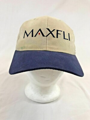 Vintage Maxfli Baseball Cap Strapback Hat Tan Navy OSFA Adjustable ...