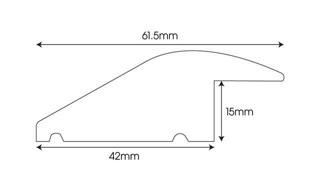 Solid Oak 15mm R Section Ramp Threshold Door Strip Trim 900mm Un ...