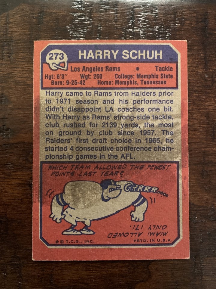 1973 Topps 273 Harry Schuh Rams | eBay