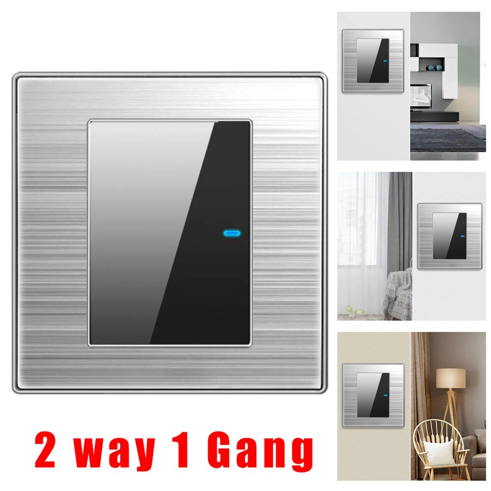1/2/3 Gang 1-2 Way Stainless Steel LED Display Switch Wall Lamp Light ...