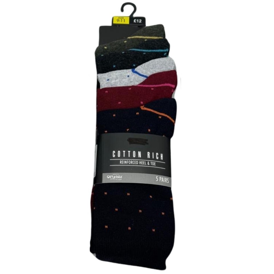 Mens Ex M&S Next Multi Pack Socks Sports Work Cotton Rich Plain ...
