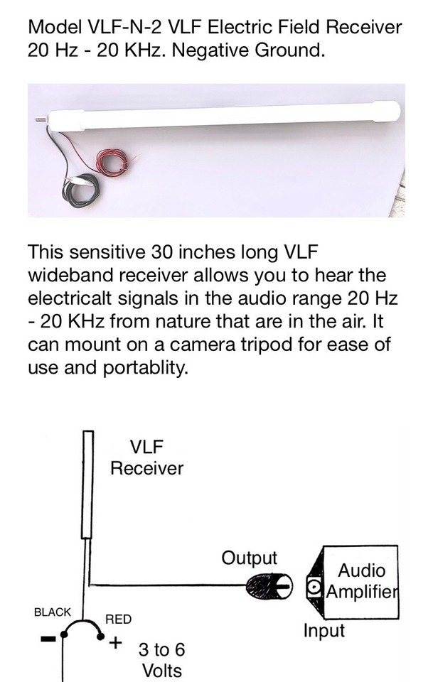 VLF-N-2 Tripod Mountable Very Low Frequency E-Field Receiver VLF 20 Hz ...