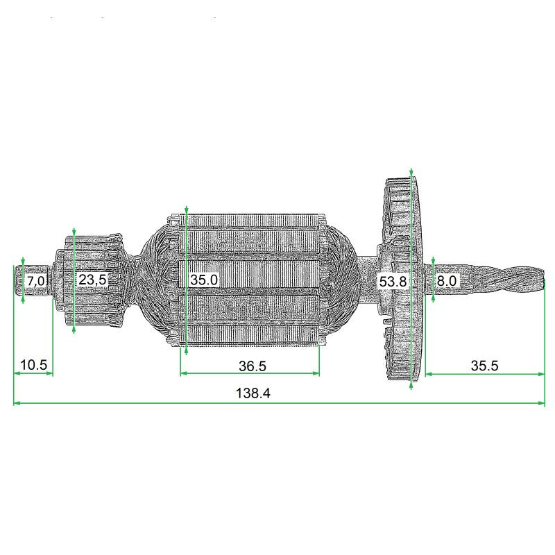 f Bosch Rotor Motor Anker Starter PSB500R PSB13R 4-teeth 230V Brush ...
