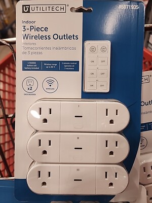 Utilitech Indoor 3-Piece Indoor Wireless Outlets with Remote Control ...