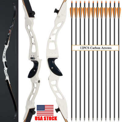 Archery 66" Takedown Recurve Bow 20-40lbs Right Hand Bow Carbon Arrows ...