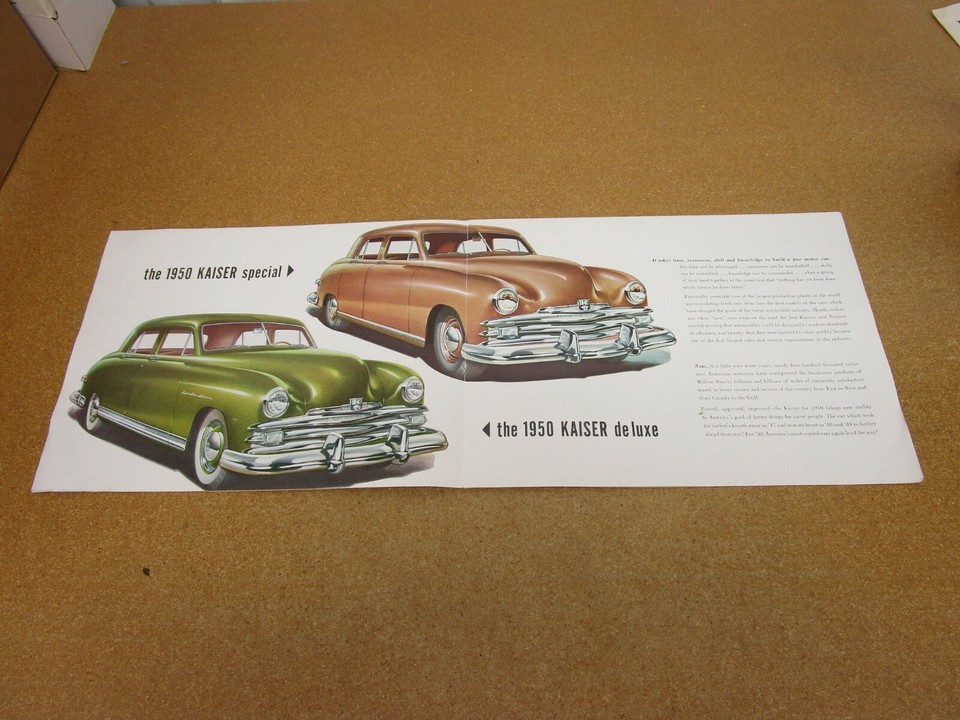 1950 Kaiser Special Deluxe sales brochure dealer literature 8 page ...