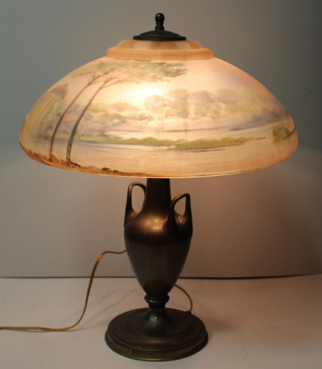 Pairpoint Reverse Painted Lamp Shades Pairpoint Table Lamp With
